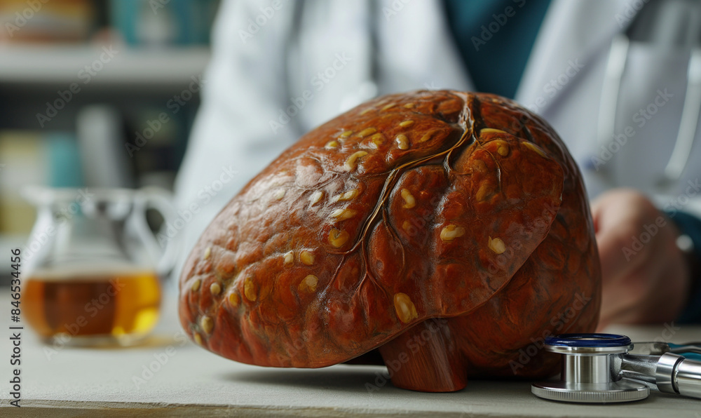 Doctor with human liver anatomy model.Health medicine concept.Liver ...