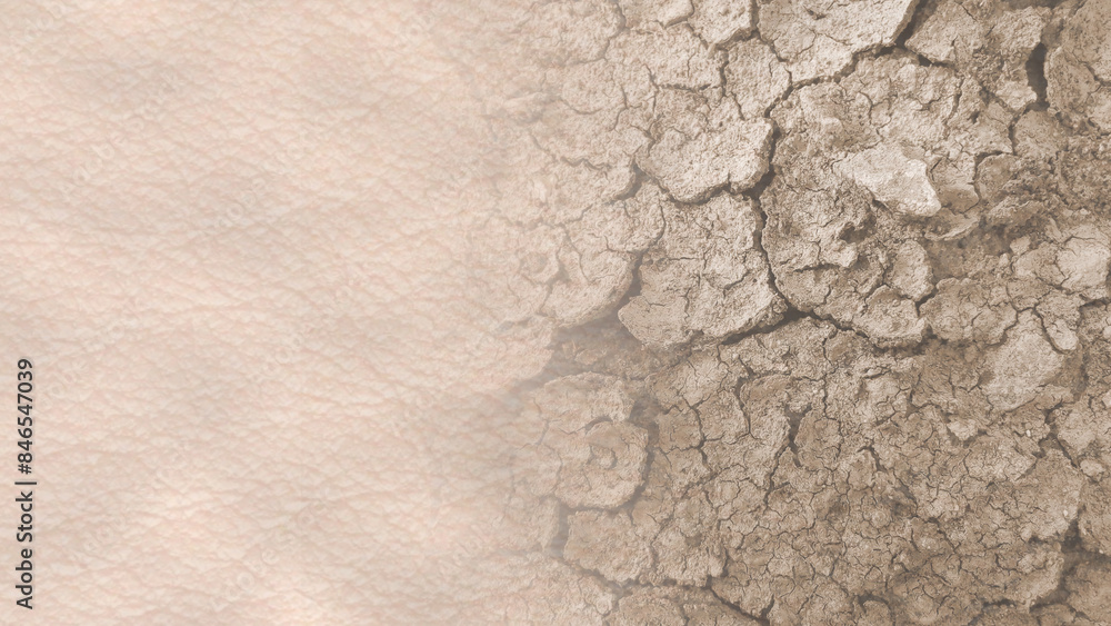 Skin moisturizing concept illustration. Normal healthy human skin turns ...