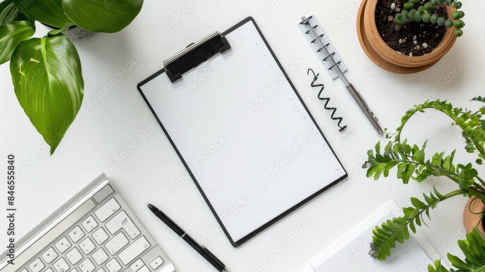 Blank checklist with space for ticks on pad on office desk. Checklist ...