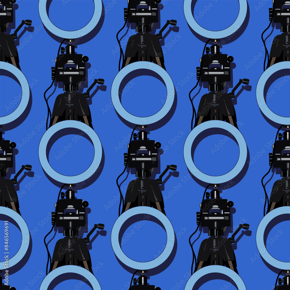 Seamless modern creative pattern of ring lamp. Vector stock ...