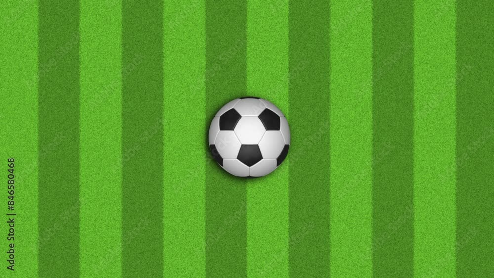 rotating soccer ball on a football field - 3D Rendering 4K 60 fps ...