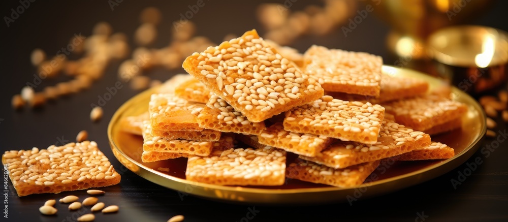 Til chikki, an Indian sweet treat made with jaggery and sesame ...