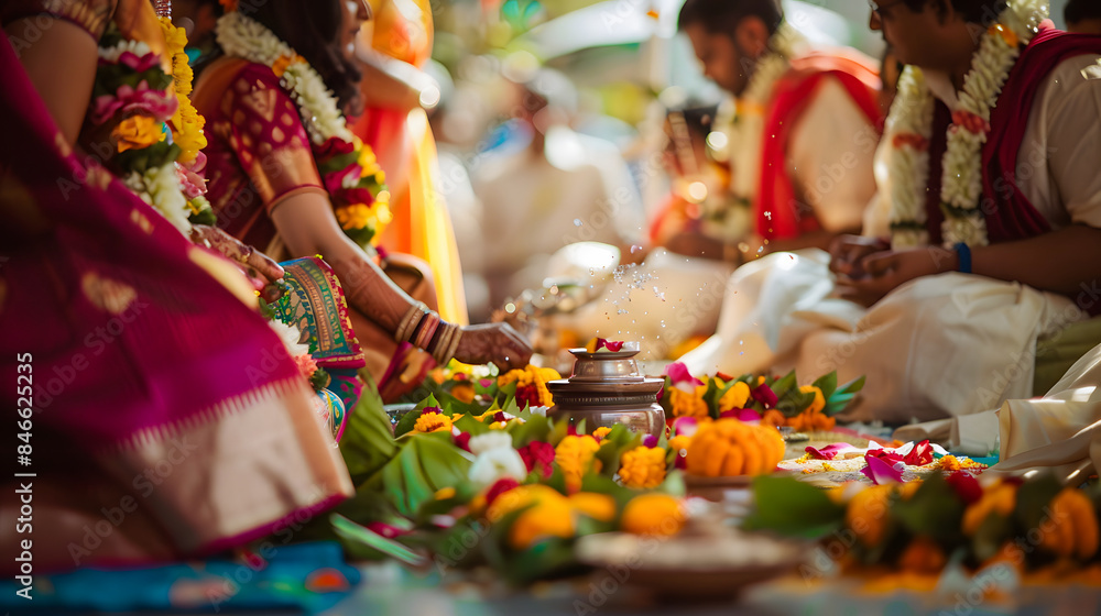 Foto de Serene South Indian Wedding Ritual at a Temple Traditional ...