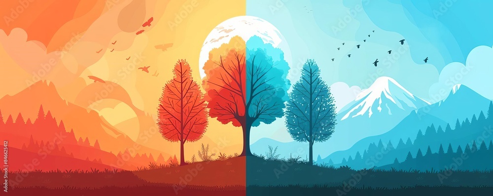 Climate change assessment flat design front view analytical theme ...