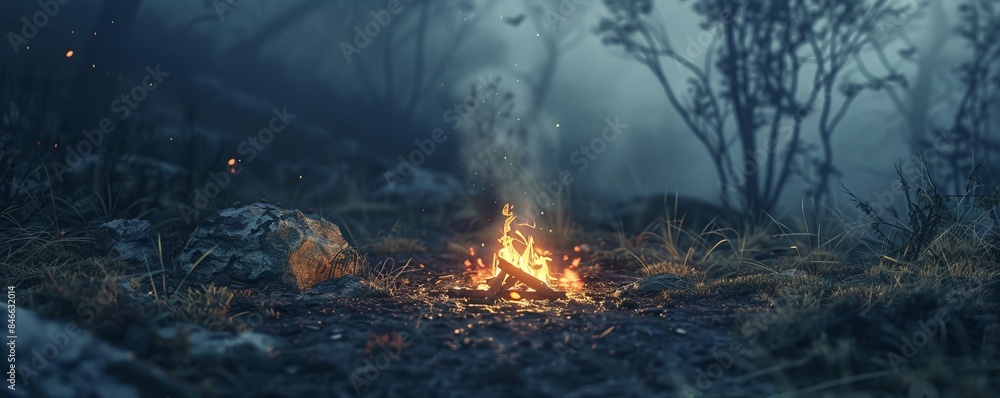 Ghost stories around a campfire, spooky tales and chilling atmosphere ...