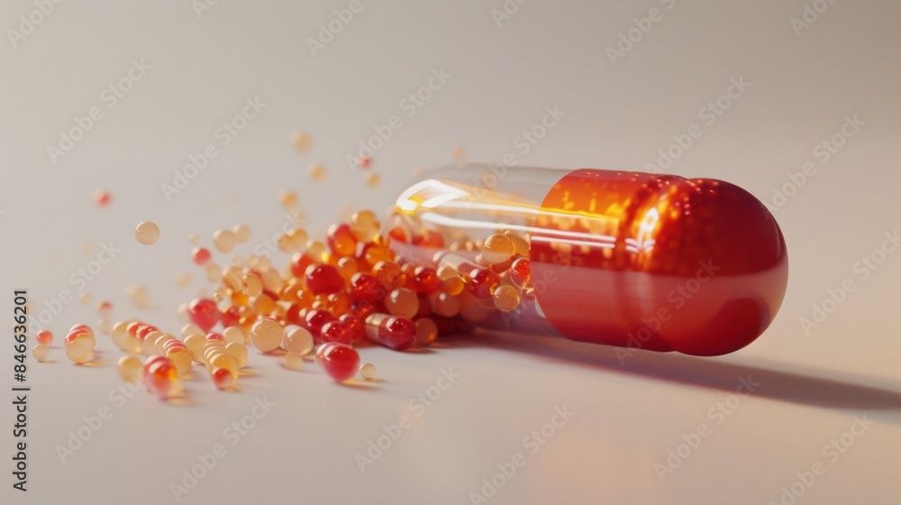 Pharmaceutical Innovation Open Pill Capsule Revealing CuttingEdge Drug ...