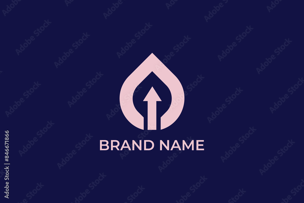 letter C geometric water droplet logo, letter C forward arrow logo, forward arrow and droplet ...