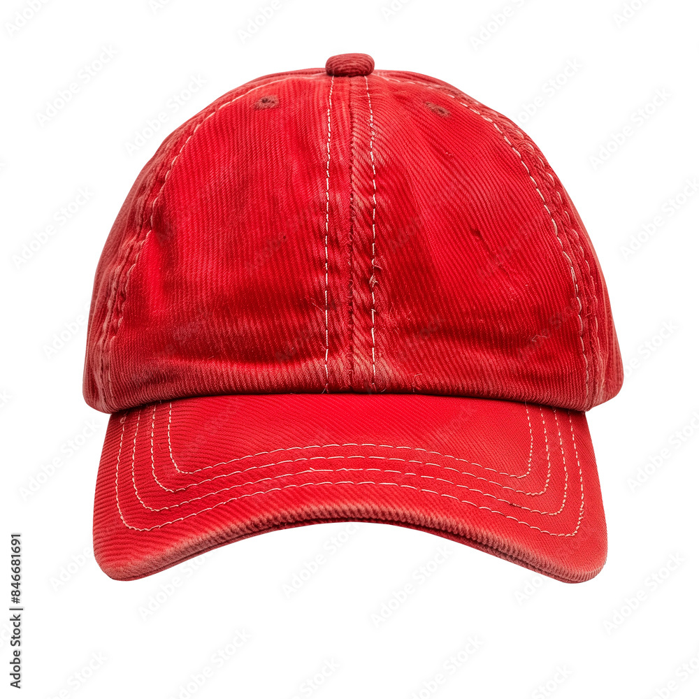 Red Baseball Cap with Transparent Background. High-quality image of a ...