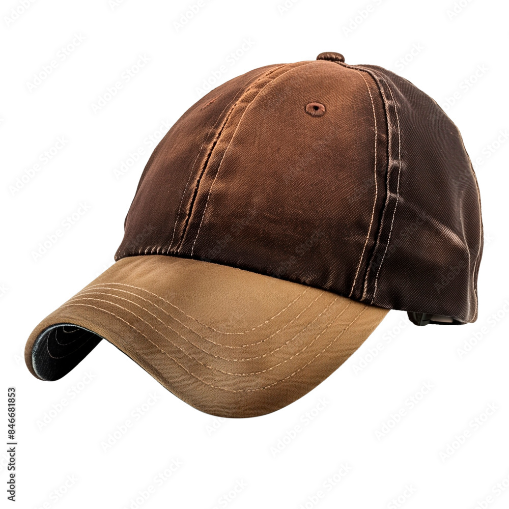 Two-Tone Brown Baseball Cap on Transparent Background. Two-tone brown ...