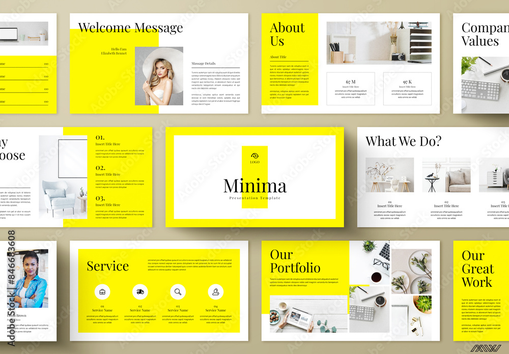Minimal Minimalism Presentation Layout Stock Template | Adobe Stock