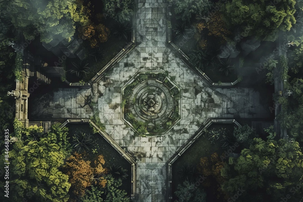 DnD Battlemap Abandoned Temple Map: ancient ruins in a forest clearing ...