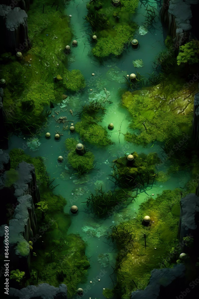 DnD Battlemap Alien Swamp - A swamp on an alien world with ...