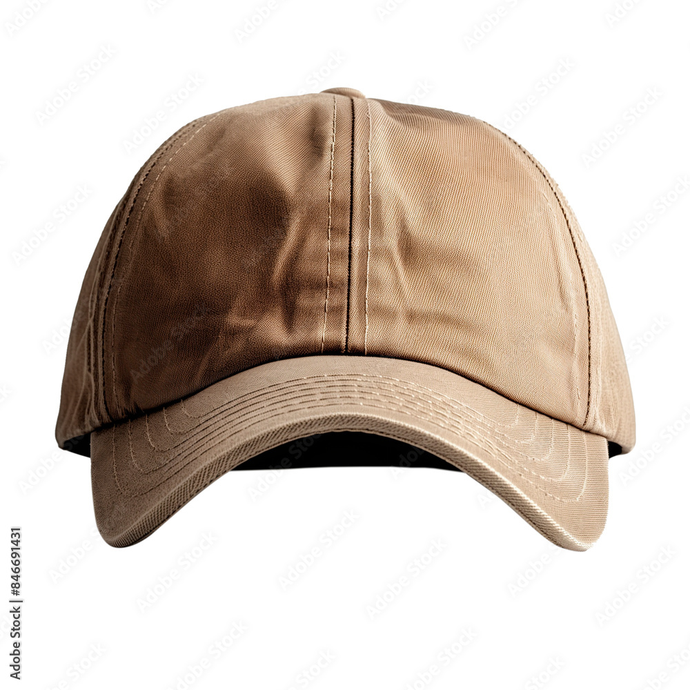 Tan Baseball Cap with Detailed Stitching on Transparent Background ...
