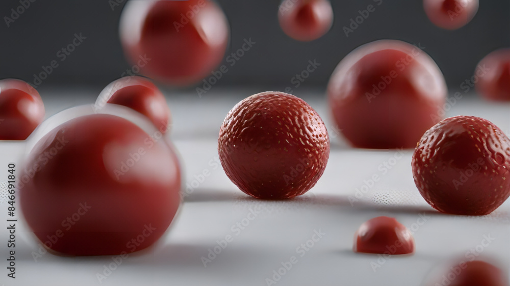 Red blood cells or erythrocytes and platelet flowing in blood vessel ...