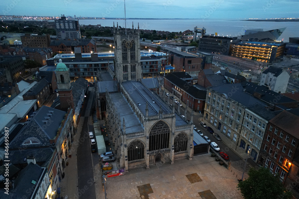areal views of Hull Minster an Anglican Church formerly called Holy ...