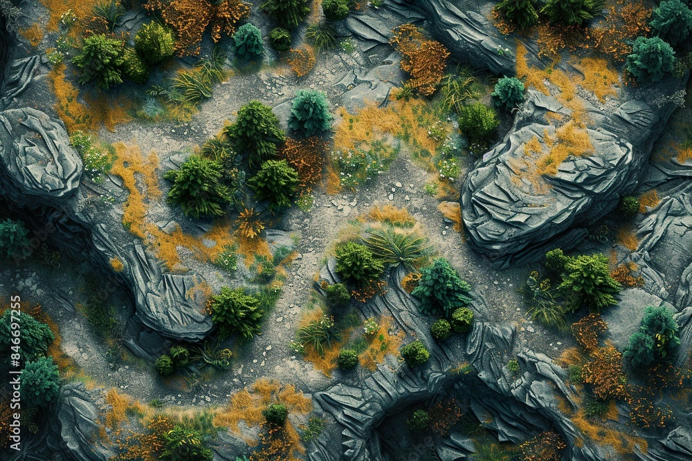 DnD Battlemap Battlefield against giant monster. Stock Illustration ...