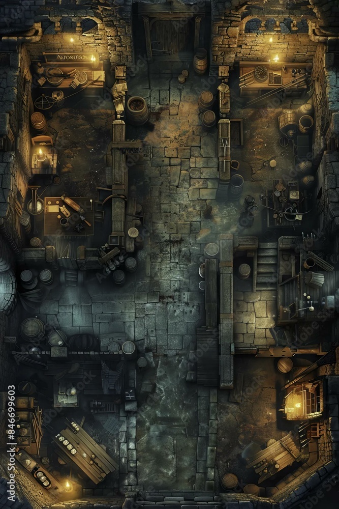 DnD Battlemap Blacksmith Shop in Ironforge Forge. ilustración de Stock ...