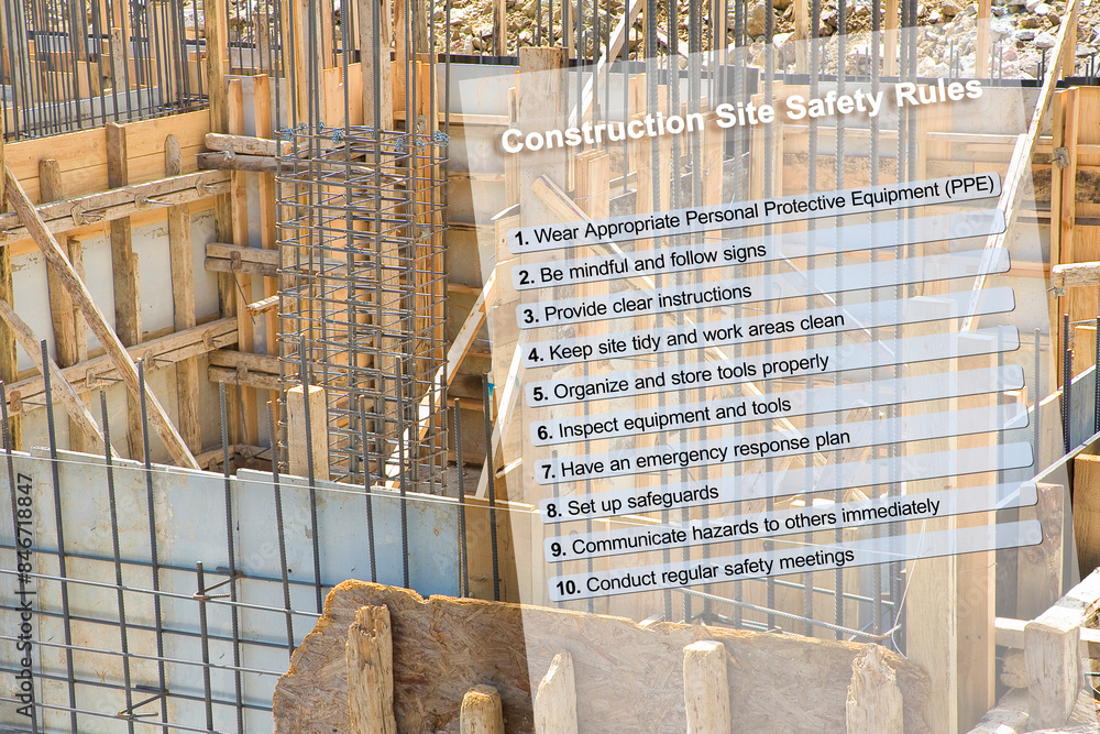 Construction site safety rules concept - Building safely on ...