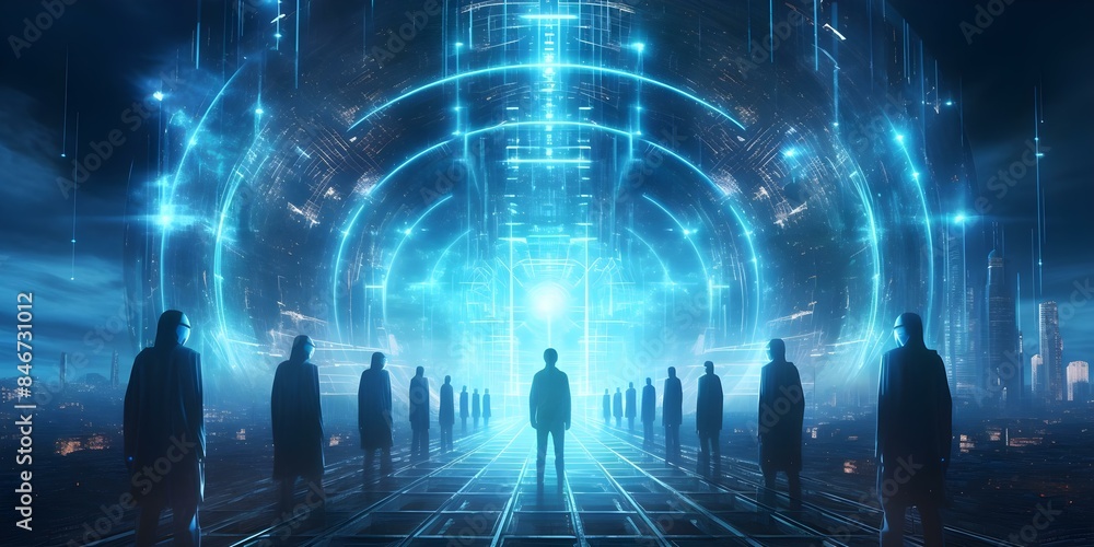 Digital gods of technology reign over cyber realms with vigilant ...