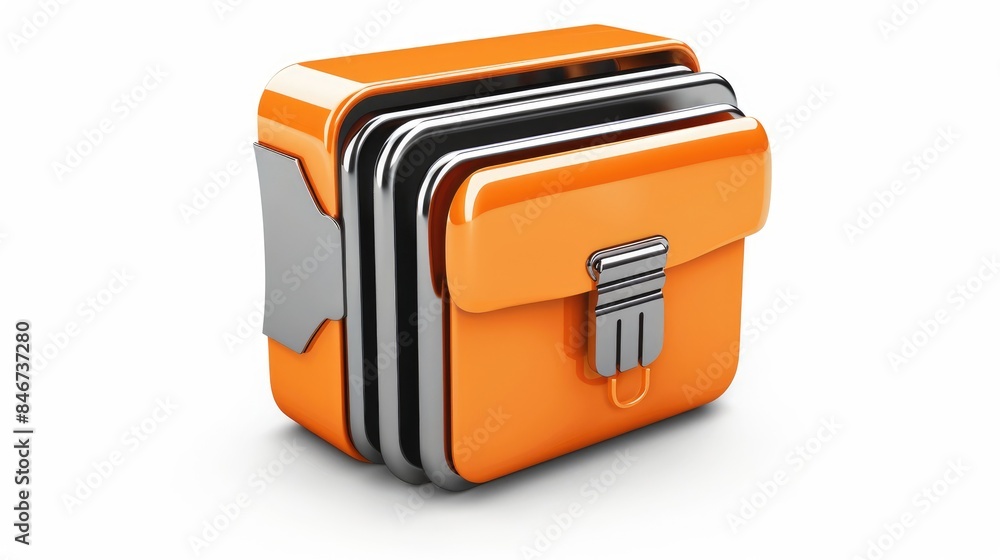 Orange Database Folder Icon with Grey accent for Operating System ...