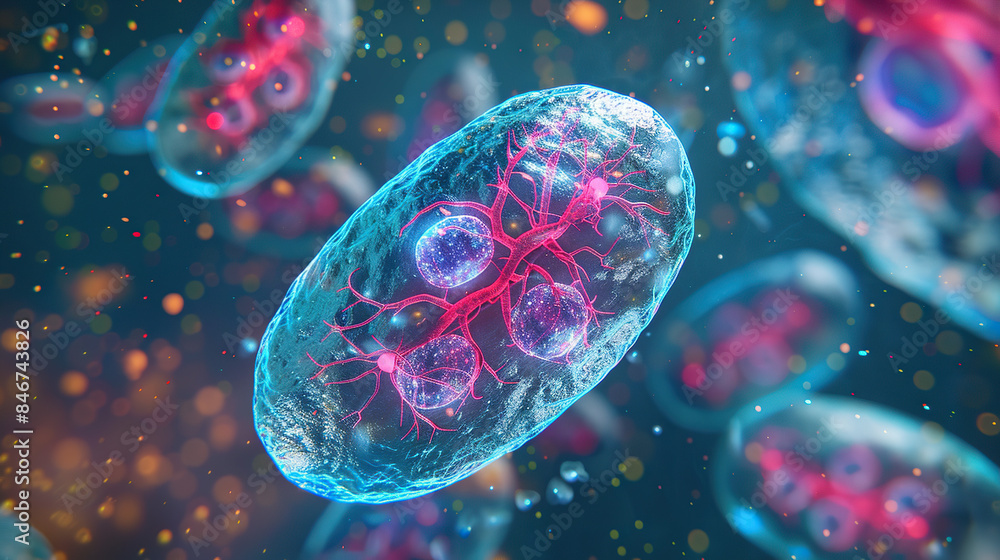Human Cell with mitochondria generate ATP Stock Illustration | Adobe Stock