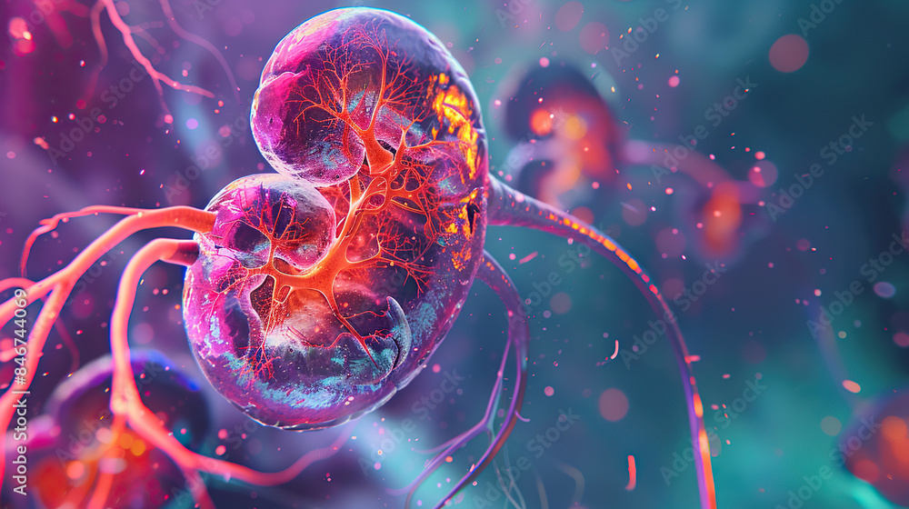 Human kidney cell with nephron structure Stock Illustration | Adobe Stock
