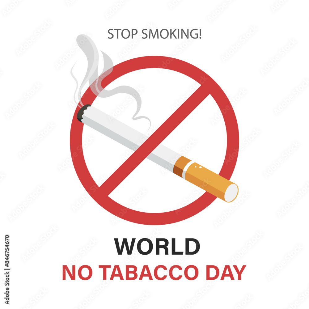World No Tobacco Day, no smoke banned smoking, design for social media ...