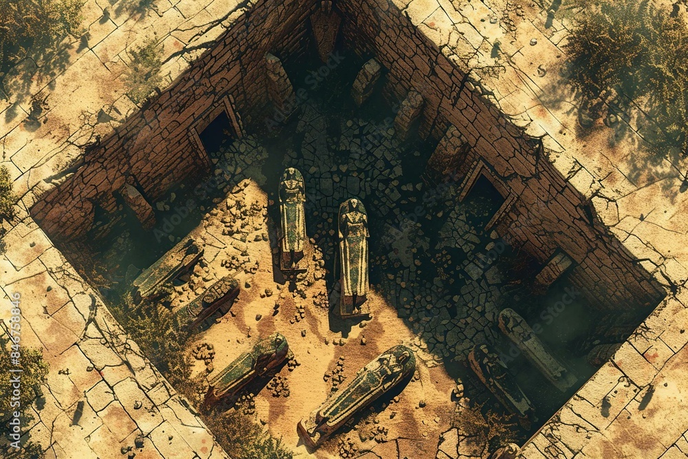 DnD Battlemap Mummies in Pyramid. Revisiting ancient Egypt. Stock ...