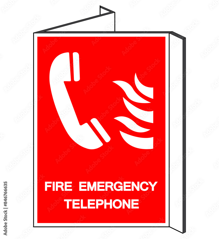 Fire Emergency Telephone Symbol Sign, Vector Illustration, Isolate On ...