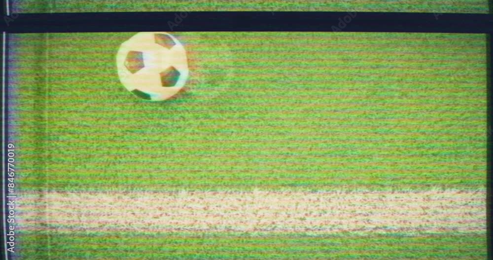 Soccer VHS - A soccer ball is rolling over a line marking of a soccer ...