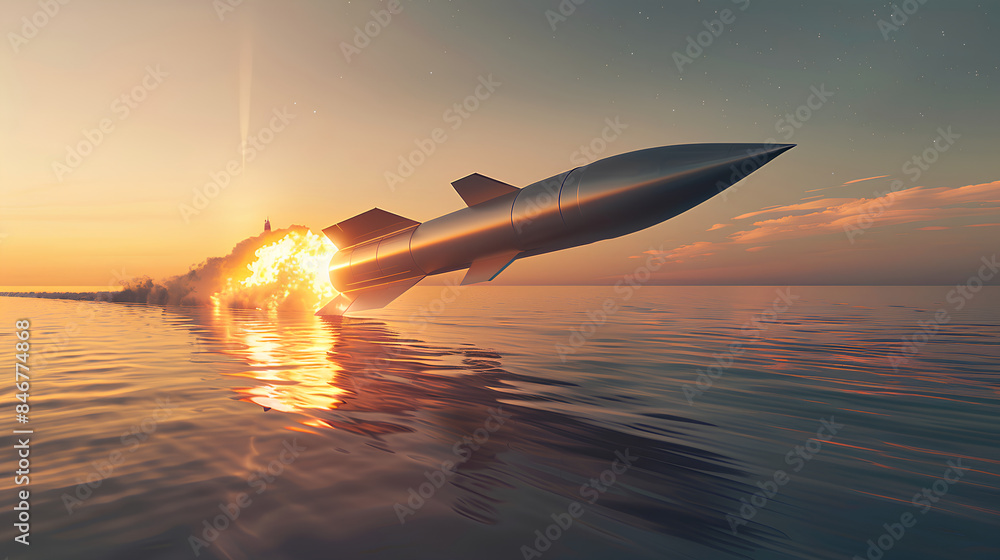 realistic image of a hypersonic weapon being launched from a modern ...