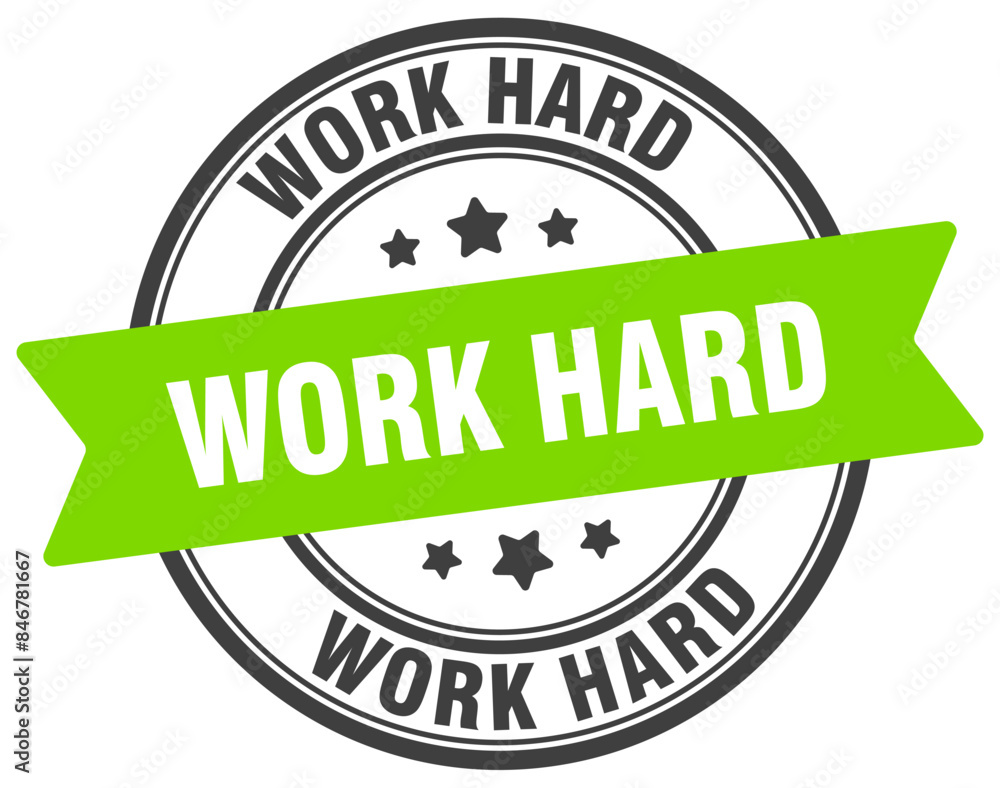 work hard stamp. work hard label on transparent background. round sign ...