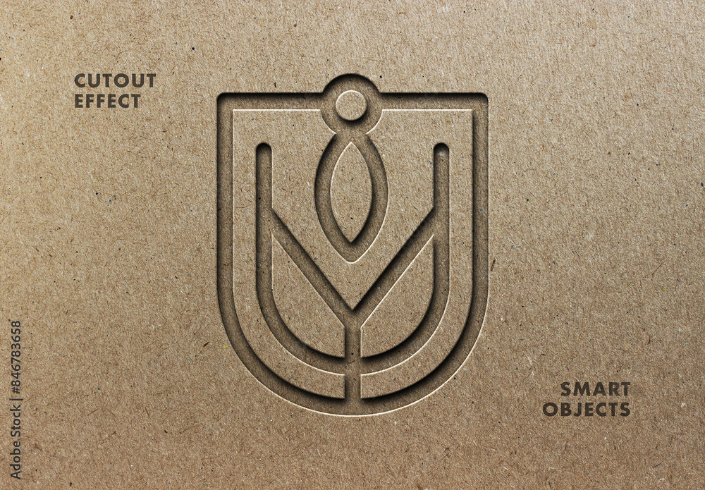 Carved Paper Cutout Mockup Stock Template | Adobe Stock