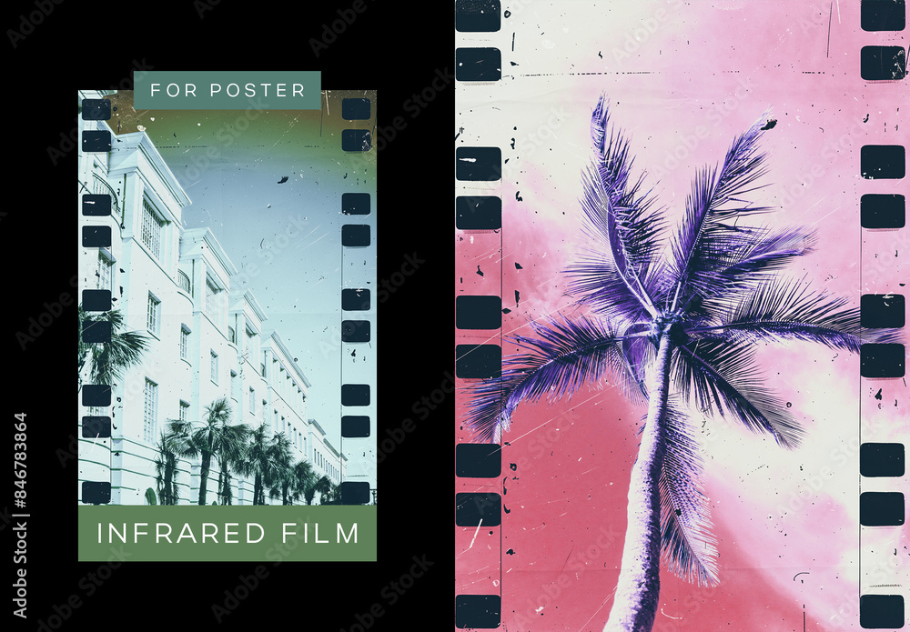 Infrared Film Poster Photo Effect Mockup With Generative AI Stock ...