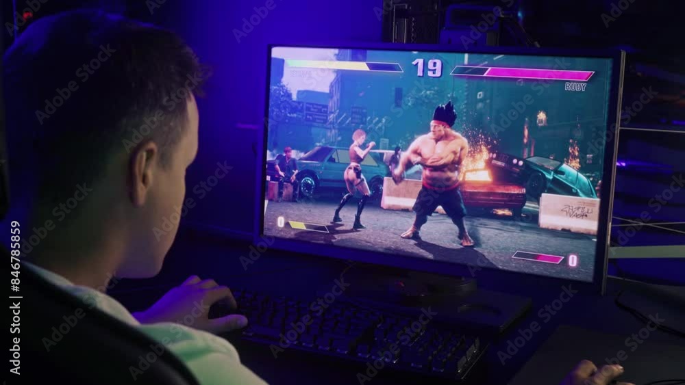 Playing the online vs battle simulator on a modern gaming screen ...