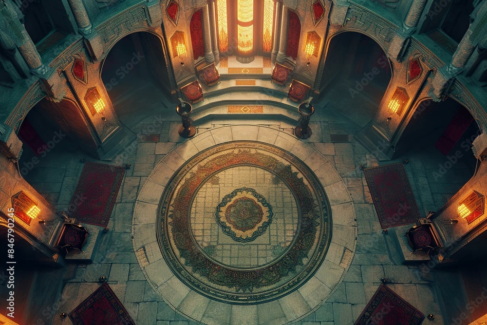 DnD Battlemap Throne room battlemap for fantasy RPG. Stock Illustration ...