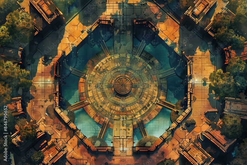 ภาพประกอบสต็อก DnD Battlemap Titans Keep Battlemap landscape. ภาพ ...