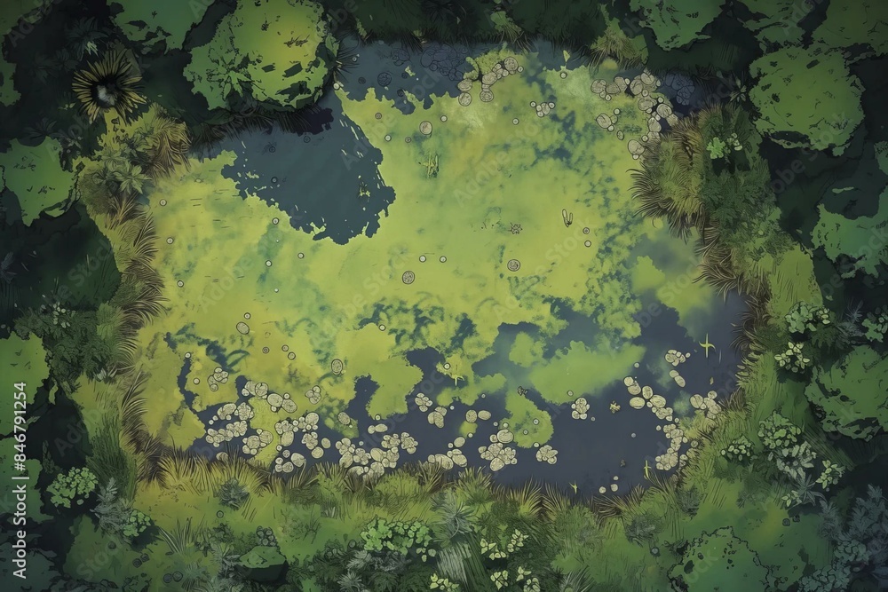 DnD Battlemap Toxic Swamp Battlemap - Mysterious and dangerous swamp ...