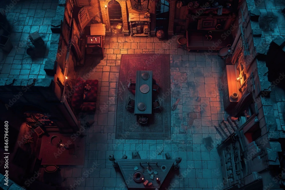 DnD Battlemap Vampires Room Battle Map for Fantasy Game. Stock Photo ...