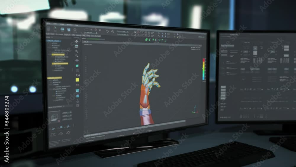 Cybernetics machine engineering technology connecting parts of the ...