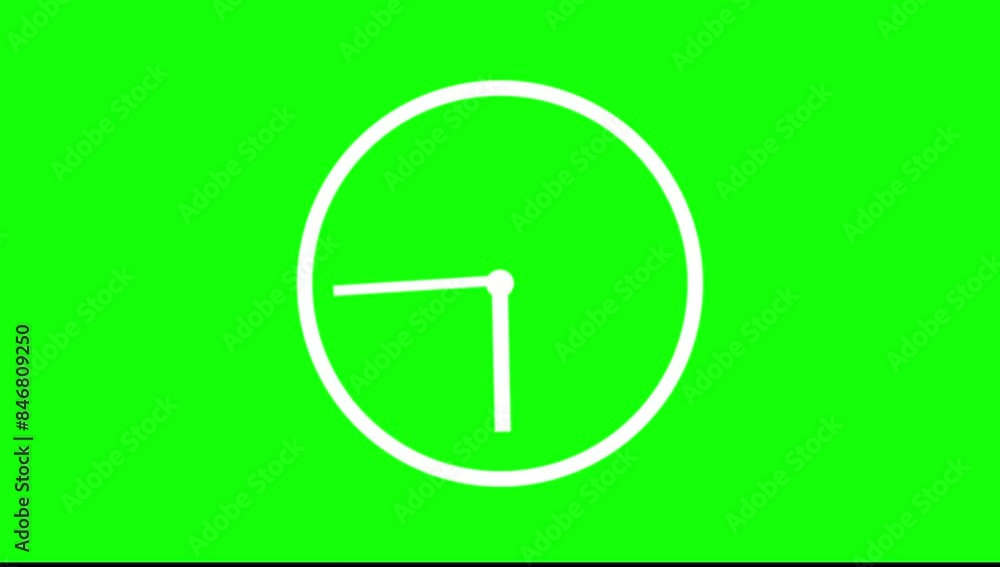 A clock in two form green screen chroma key. green screen animation ...