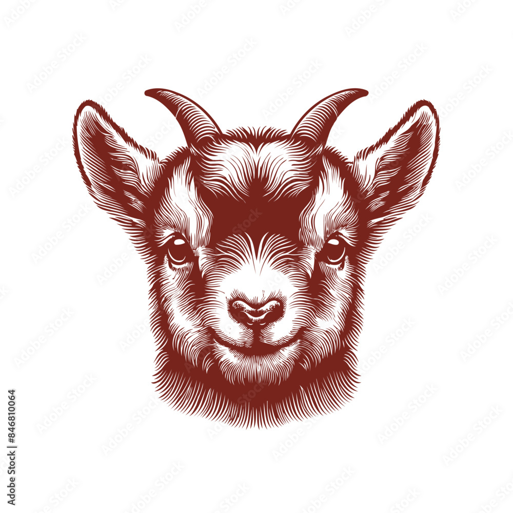 goat head Vector, goat vector illustration, goat head emblem design ...