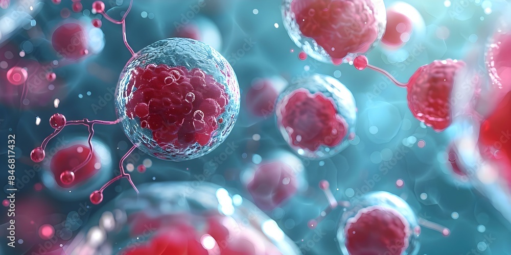 Highresolution microscopy of ruby animal cells interacting with ...