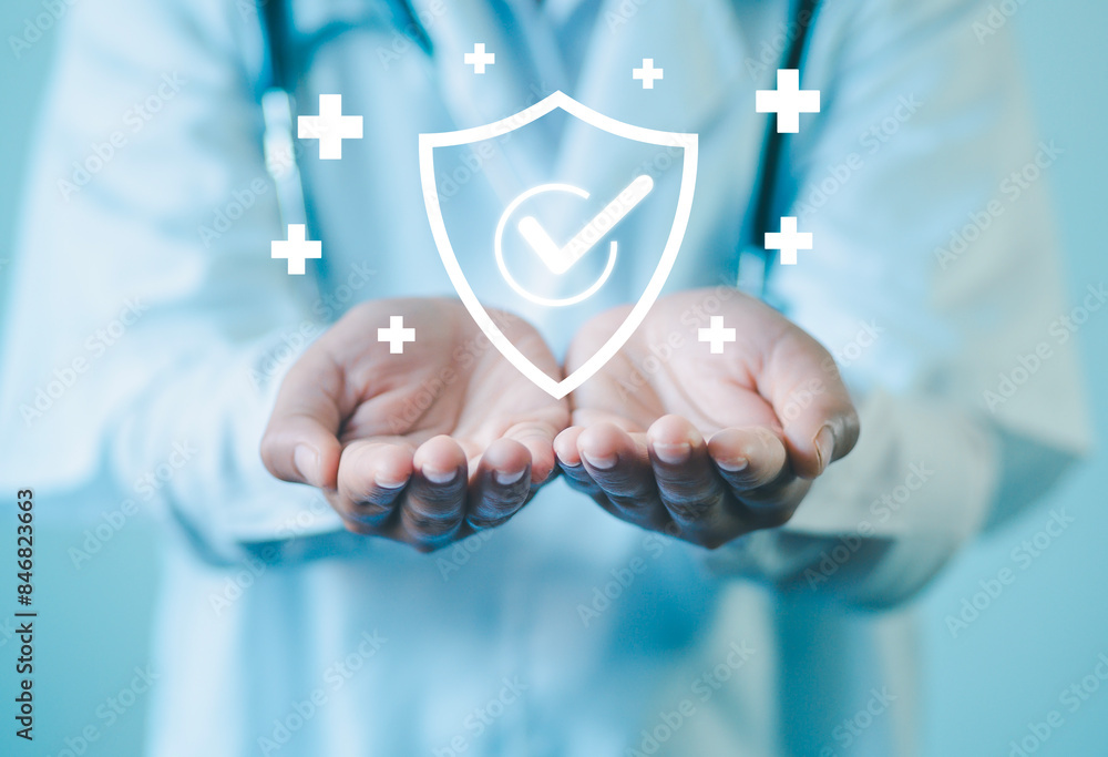 ISO standards concept, quality medical service and certification ...