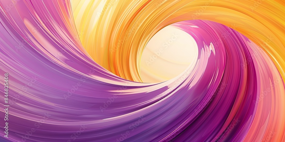 bright and colorful circular design of purple, yellow and magenta ...