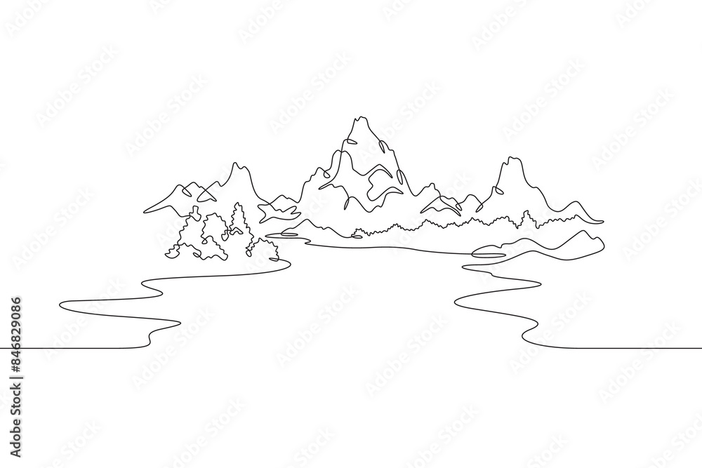 One continuous line . Line art. Minimal single line.White background ...