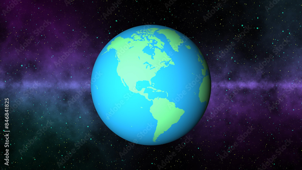 Earth Planet Stars Motion Effect 4k 1:1 16:9 9:16 Stock Template ...