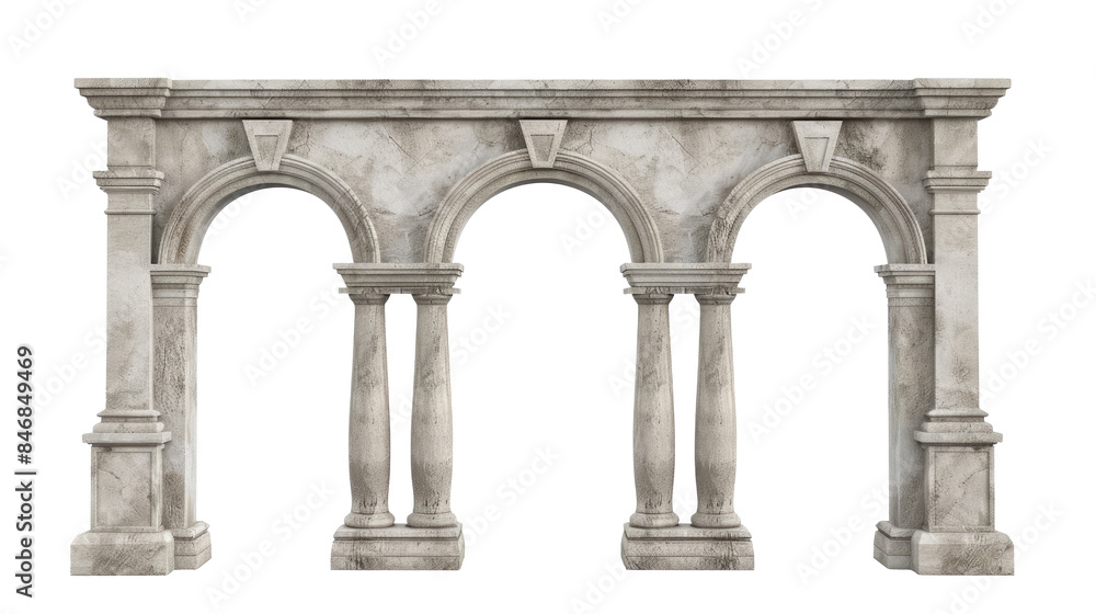 antique arch with column ionic order, Ancient Classic Greek pillar ...