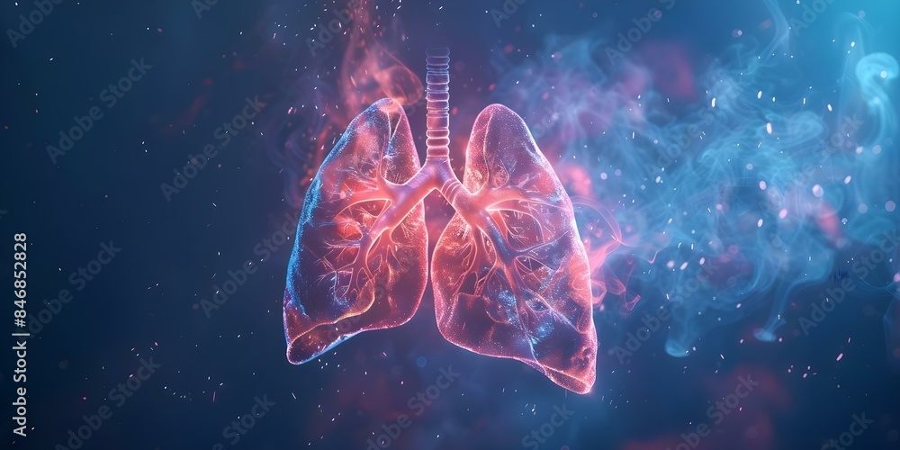 Visual shows lung partially blocked by fluid highlighting pulmonary ...