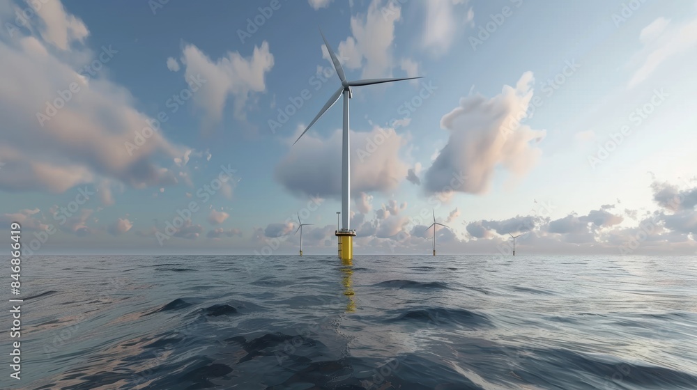 Ocean wind turbines for renewable energy generation, offshore wind ...